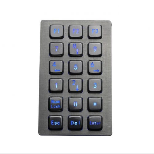 18 Keys Rugged Vandal Proof Keyboard Backlight Metal Industrial Numeric ...