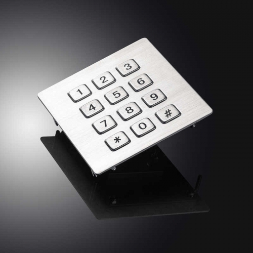 12 keys 3*4 waterproof led numeric backlight Metal keypad