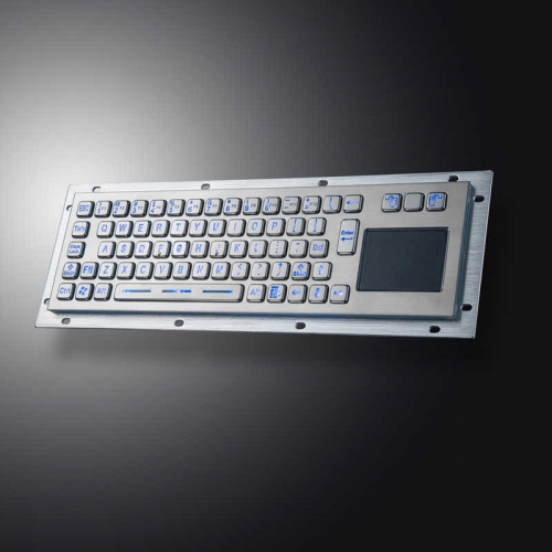 Metal Industrial Touchpad illuminated Keyboards Brushed Stainless Steel ...